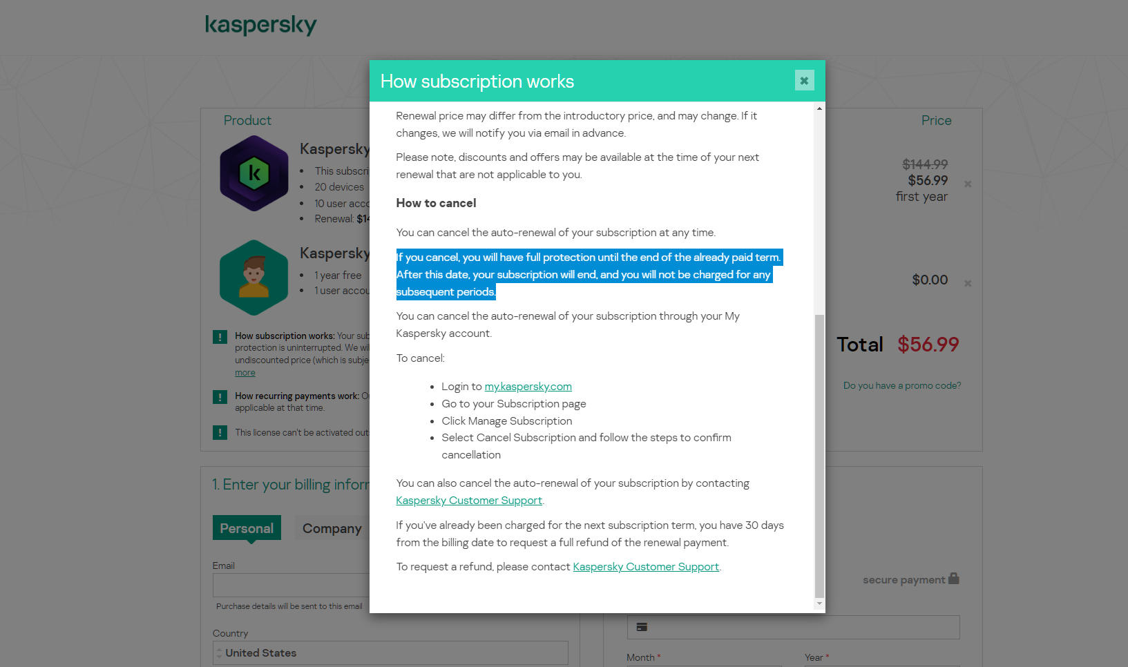 Confusing subscription terms - Dark Patterns Tip Line