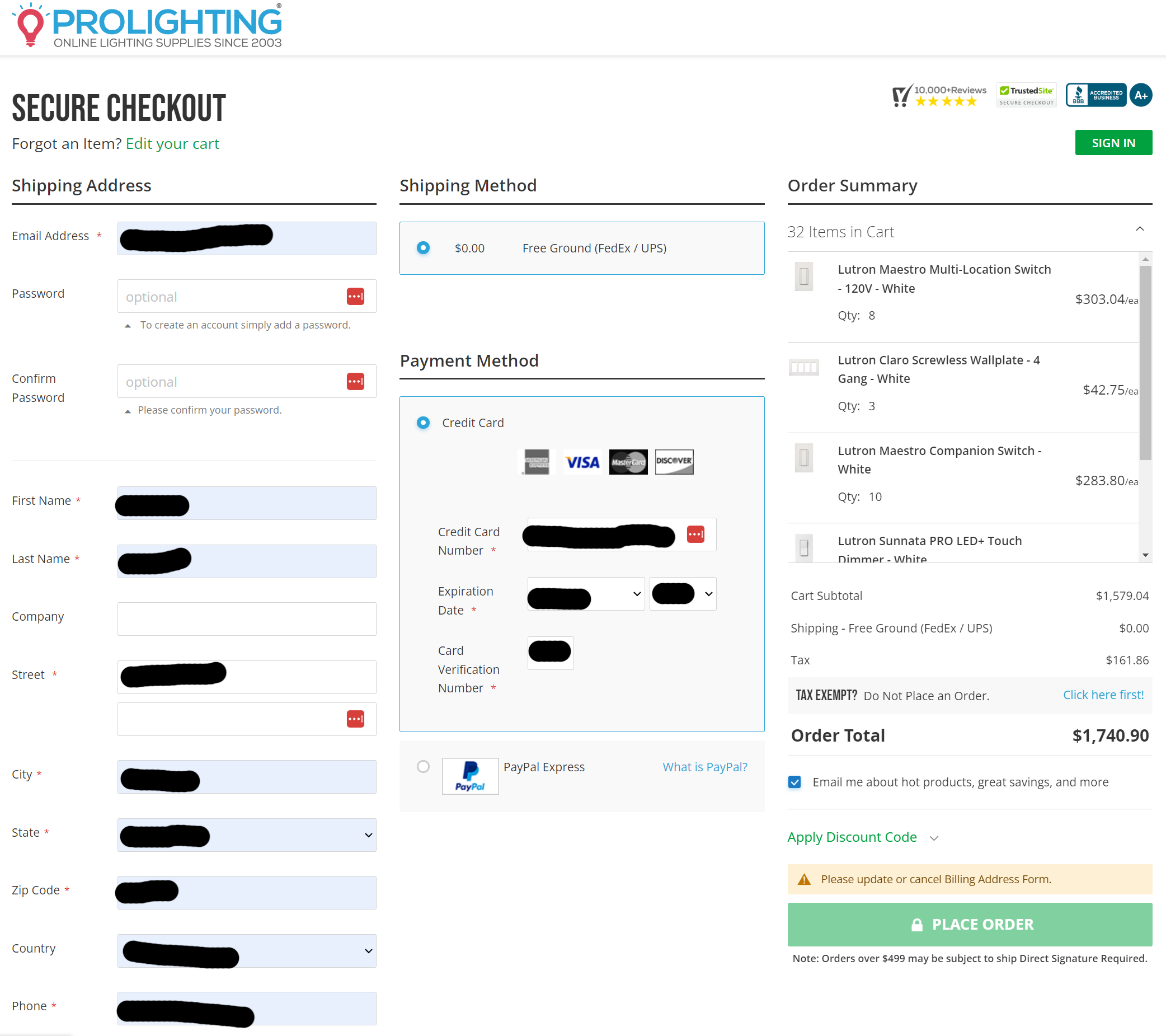 Sneaky placement of opt-in marketing button - Dark Patterns Tip Line
