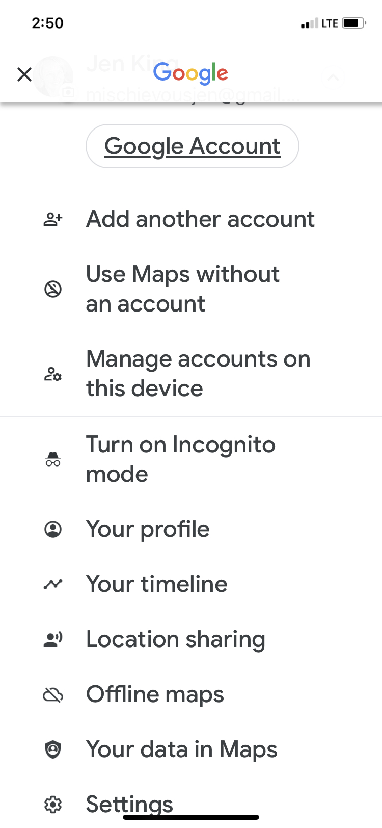 No clear way to sign out of Google Apps on iOS - Dark Patterns Tip Line